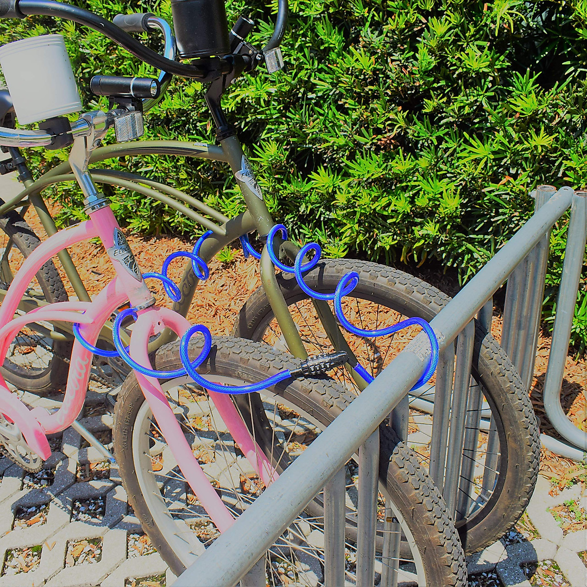 DocksLocks Weatherproof Coiled Security Cable Lock (5ft to 25ft Lengths) with Resettable Combination, Anti-Theft Protection for Kayaks, Bikes, Paddleboards, Scooter, Equipment, Bicycles and More 15ft