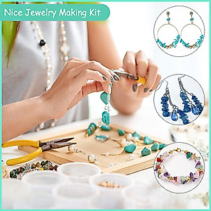 FEEIN Crystal Beads for Jewelry Making Kit, 1045 Pcs Natural Crystal Chips Stone Beads, Irregular Gemstones Crystals Kit with Dangles, Open Jump Rings for DIY Crafts Necklace Earrings Rings Making