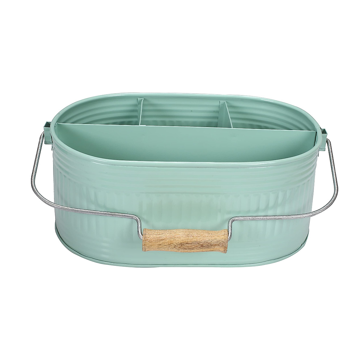 utensil caddy for parties, utensil caddy for countertop, kitchen utensil caddy, plate and utensil caddy - picnic utensil caddy, kitchen utensil caddy for countertop - 13.5 Inches (Mint Green)