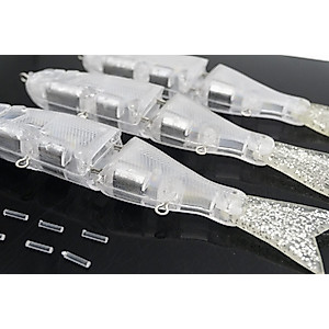 3PCS Unpainted Lure Blanks 51.74g 17.6cm with Free 7mm Eye Crankbait Simulation Blank Body Clear Hard Baits Trout Salmon Minnow Lure Popper Lures Topwater Freshwater 8085