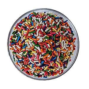 Medley Hills Farm Rainbow Sprinkles in Reusable Container 2.2 Lbs. - Great Bulk Rainbow Sprinkles for Cake Decorating - Sprinkles for Cookie Decorating - Brownies and ice Cream toppings