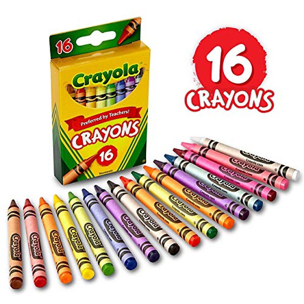 Crayola Crayons, 16 Count Pack, Assorted Colors, Art Supplies for Kids, Ages 4 & Up