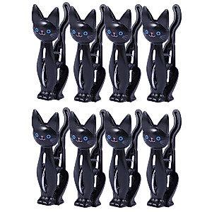 Abaodam 8 Pcs Mini Clothes Clothespins for Crafts Black Clothes Pin Cat Holds The Chips Small Clothespins Snack Storage Black Clothespins Clothes Holder Funny Chair Sealer Sticks Cute Clip