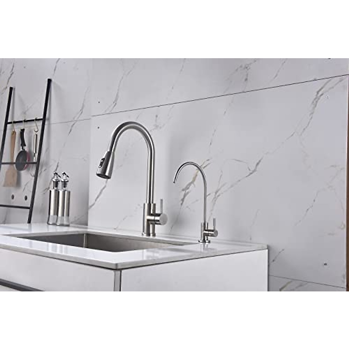 Apaix Drinking Water Faucet Brushed Stainless Steel, Kitchen Water Purifier Faucet for Non-Air Gap Reverse Osmosis Water Filtration System