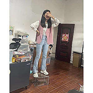 GQHNLUP Shoe Display Case 10 Pack,Shoe Boxes Clear Plastic Stackable Strong and Sturdy Acrylic Shoe Display Magnetic Door (14.2 X 11.0 X 8.7in)