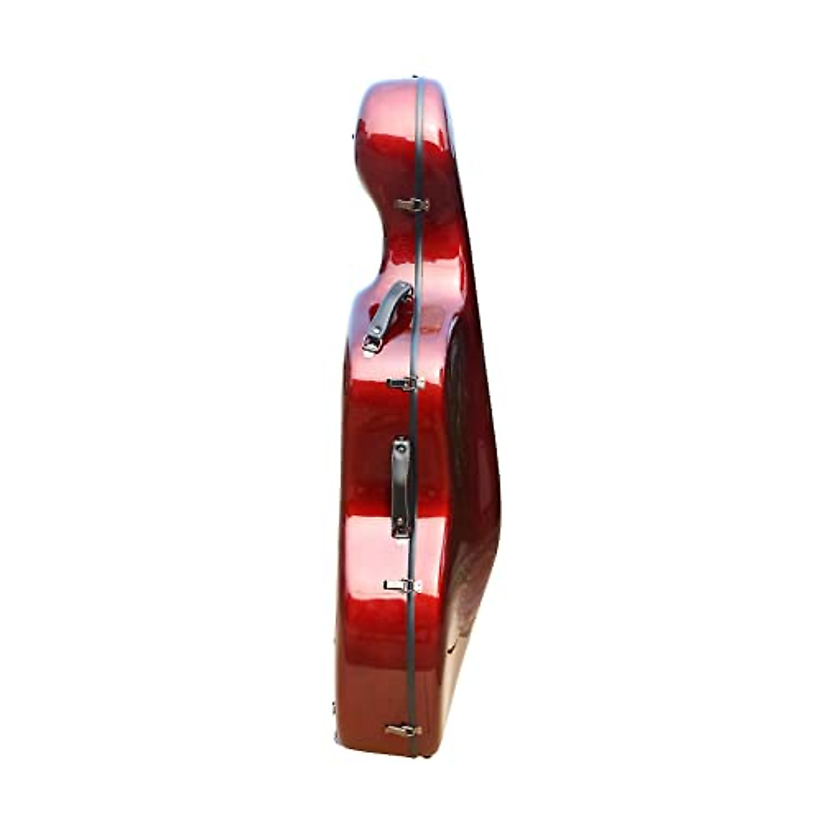 Hard Cello Case 4/4 Full Size Mixed Carbon Fiber Strong & Ultralight Cello Box with 2 Bow Holders & 2 Strong Handle & 2 Back Straps & Wheels Cello Bag (Red)