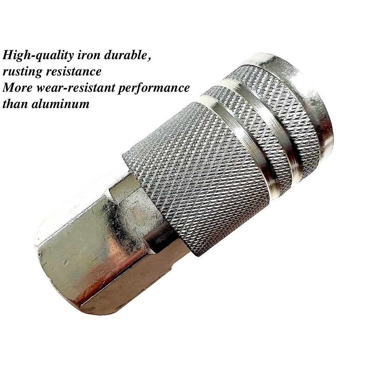 SANFU 1/4-Inch Steel Female Industrial Coupler, Air Hose Fittings 1/4-Inch Female Threads Quick Connector Air Coupler with Storage Case, 10-Pack