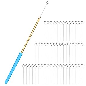 stonylab Inoculating Loops, 1 Reusable Inoculating Holder and 50 pcs Nichrome Inoculating Loops for Lab Microbiology