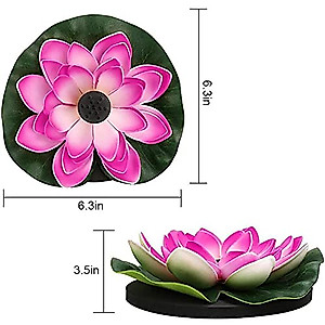 Monocrystalline Submersible Pump for Garden Patio Aquarium Outdoor Decor,Bird Bath Solar Fountain Pump,Lotus Solar Pond Pump Floating Free Standing Solar Fountain with 5 Nozzles-Lotus 16x16cm(6.3inch)