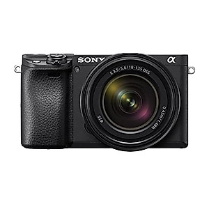 Sony Alpha a6400 Mirrorless Digital Camera with 18-135mm Lens (Black) Bundle with Art Suite, Battery Grip, Memory Card, Cleaning Kit, Tripod, and Battery (2-Pack) and Dual Charger, and Filter Kit