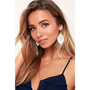 ATIMIGO 6 Pairs Metal Leaf Boho Dangle Earrings Colorful Pendant Drop Hook Statement Earrings Set for Women