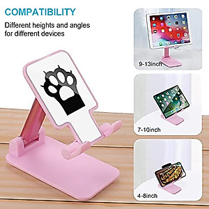 Big Black Cat Paw Cell Phone Stand Foldable Adjustable Cellphone Holder Desktop Dock Compatible with iPhone Switch Tablets (4-13")