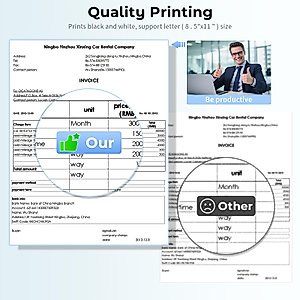 Phomemo Portable Printer Wireless for Travel, M08F Thermal Printer for Home Use Bluetooth Inkless Printer Support 8.5" X 11" Thermal Paper, Compact Printer Compatible with Android iOS Phone & Laptop