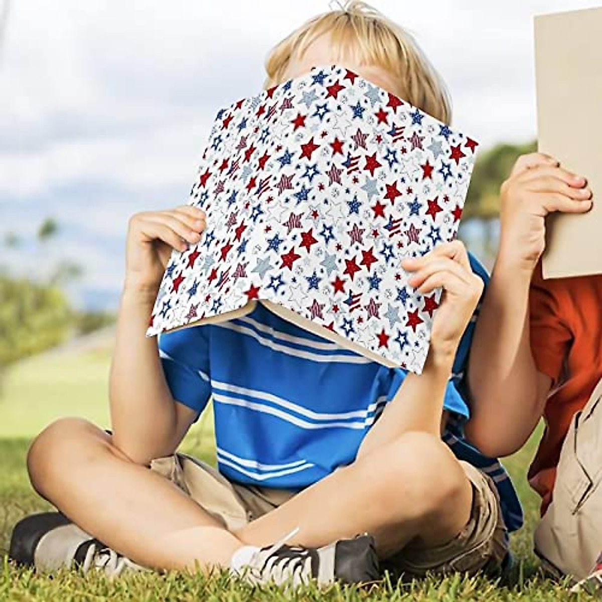 DIYFLASH American Flag Stars Book Covers for Soft Cover Books Book Dust Jacket Covers Washable Durable Reusable Polyester Textbook Covers Book Case Cover for Kids,Teen, Adult 15.7×9.8 in