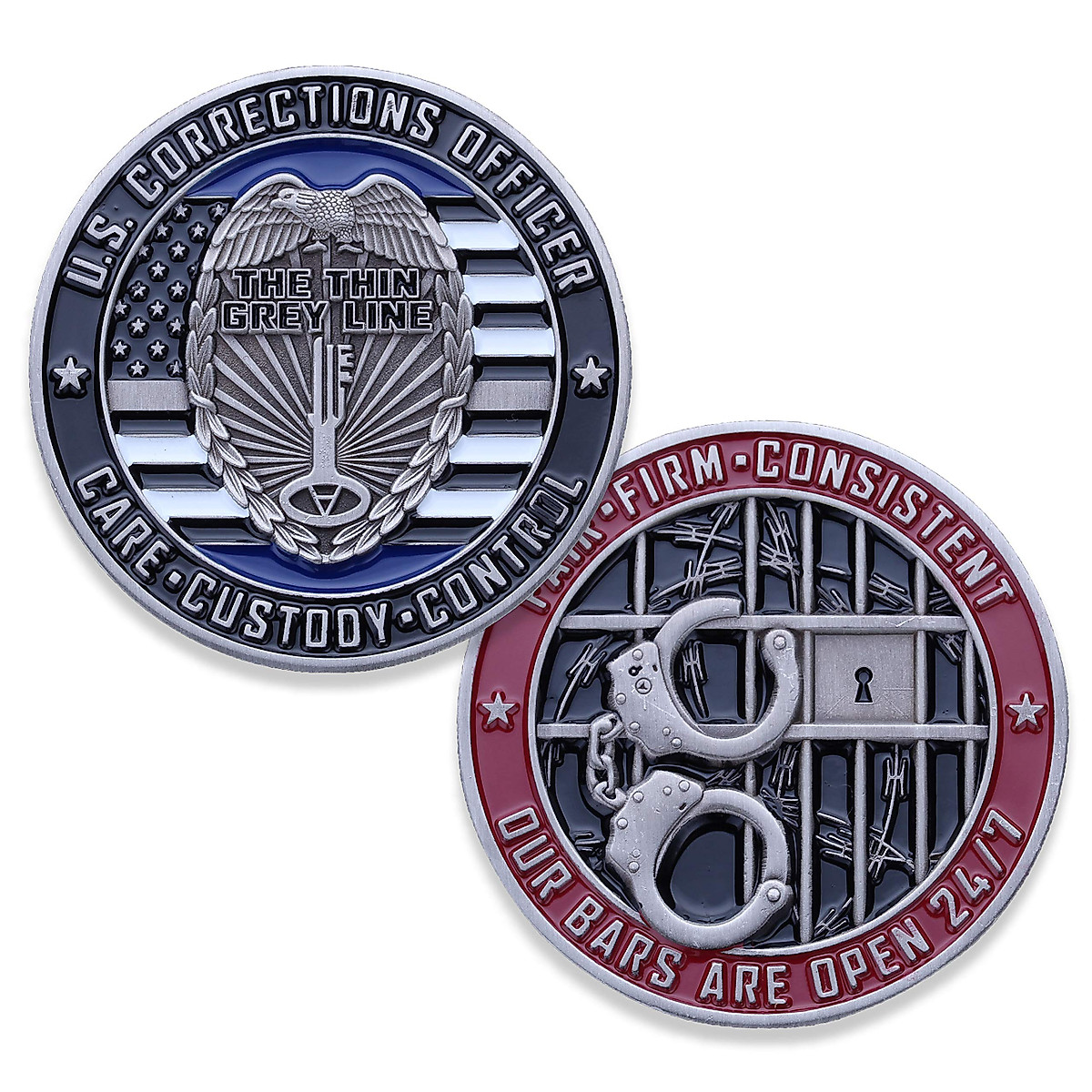Corrections Officer Challenge Coin - U.S. Department of Cirrections Security Military Coin - Designed by Military Veterans! Military Challenge Coins
