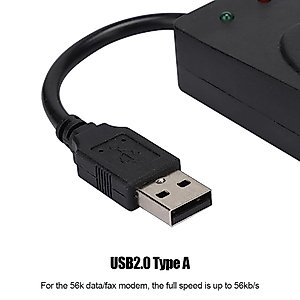 Fax Modem， Dual Port USB2.0 56K External Modem Driver， Plug and Play USB Modem， for Win 7/Win 8/Win 10/Win XP