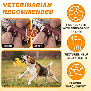 Generic Novel Multipurpose Running Cheese Chew Bone Toys with Treats Pocket for Aggressive Chewers - Durable Nylon Dog Toys with Cheese Flavor for Large Medium and Small Breeds