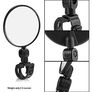 Smart Mini Inspection Mirror for Extension Pole Attachment Stand Can Rotated 360° and Silicone Buckle Can Adjusted for A More Secure Fit Inspect Roofs Gutters Inside Duct Work Birds’ Nests 1Pcs