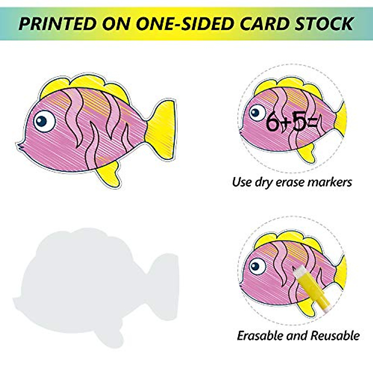 Colorful 63-Piece Sea Animal Cutouts for Classroom Decor