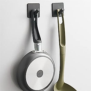 XDCHLK Black Adhesive Wall Hooks Heavy Duty Drill-Free Wall Hangers for Clothes Keys Kitchen Bathroom Tools Holder