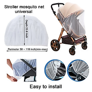 Stroller Rain Cover Baby Mosquito Net Universal Weather Shield Bug Net for Jogging Stroller Pushchair Buggy Pram Protect Baby from Rain Insect Wind Bug Snow Fly Shade Shield Netting Plastic