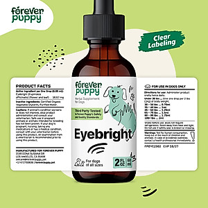 Eyebright Drops for Dogs - Dietary Eye Supplement for Dogs of Small, Medium & Large Breed - Liquid Eye Vitamins for Soothing Irritation - Dog Food Supplements for Eye Care w/Eyebright Herb - 2 oz