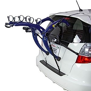 Saris Bones EX Car Trunk Bicycle Rack Carrier, Mounts 3 Bike, Blue - Durable, Rust-Free, Anti-Sway Straps, Fits Most Vehicles, Made in USA, Arc-Based Design, 100% Recyclable Materials