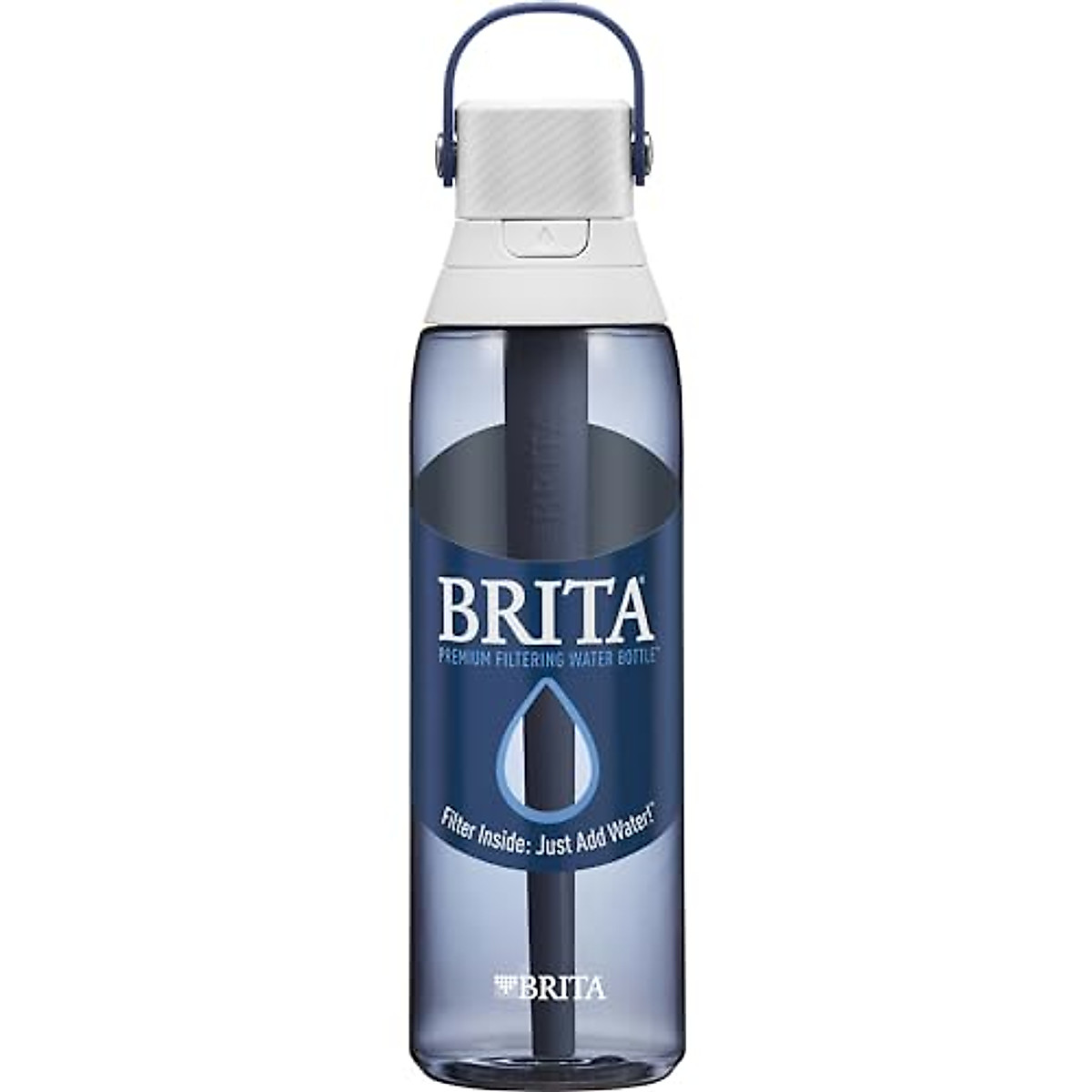Brita Hard-Sided Plastic Premium Filtering Water Bottle, BPA-Free, Reusable, Replaces 300 Plastic Water Bottles, Filter Lasts 2 Months or 40 Gallons, Includes 1 Filter, Night Sky - 26 oz.