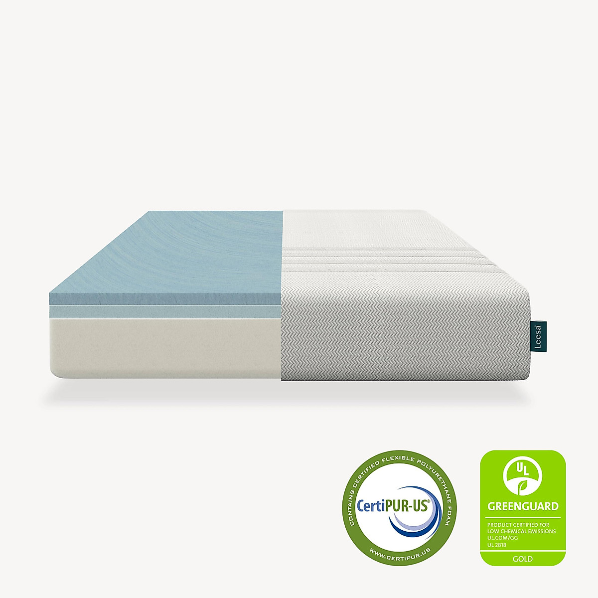 Leesa Full Size Kids Mattress, Medium Firm Firmness, Soothing Foam and Responsive Memory Foam, 7.5", CertiPUR-US Certified, 100-Night Trial