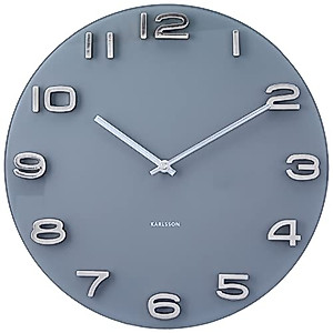 Karlsson Vintage Round Glass Wall Clock, Grey