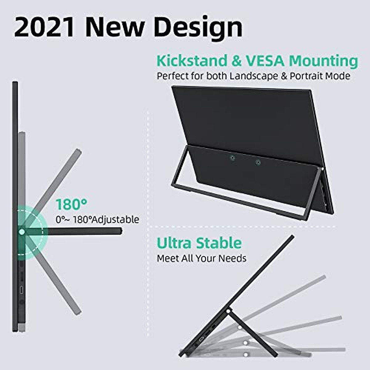 cocopar Portable Monitor – Upgraded 17.3 Inch IPS HDR 72% sRGB FreeSync USB-C 1080P FHD Eye Care Portable Screen with Type C HDMI Speakers Kickstand for Laptop PC Mac Surface Phone PS5 PS4 Xbox