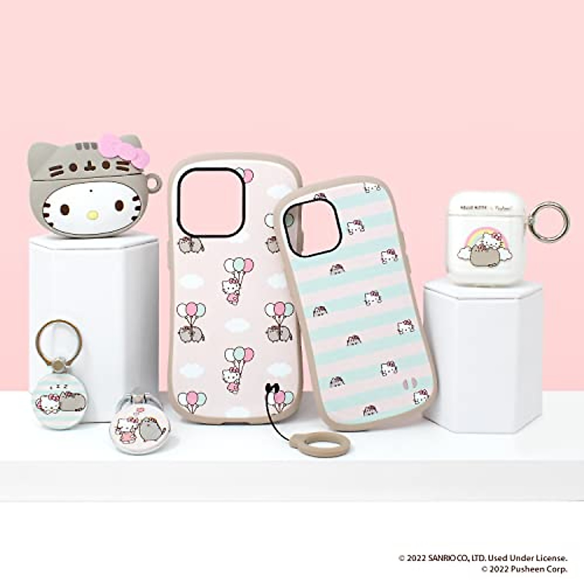 iFace Cute Clear Case Designed for AirPods 1 and 2 - Hello Kitty Pusheen [Limited Edition] [Wireless Charging Compatible]