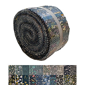 40 Strip Jelly Roll Fabric Strips for Sewing, 100% Cotton Fabric for Quilting Crafting, Precut Fabric Bundles, Patchwork Precut Quilt Squares-2.5" x 44" Foggy Capital