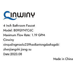 Cinwiny Bathroom Sink Faucet 4 Inch 2 Handle Lavatory Bathroom Vanity Faucets 360 Degree Swivel Spout Modern Deck Mount RV Bathroom Sink Faucet with Pop up Drain,Matte Black