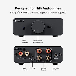 Fosi Audio V3 Stereo Amplifier Home Audio 300 Watts x2 Power TPA3255 Class D Mini Amp 2 Channel Audio Component for Passive Bookshelf Tower Speakers Desktop Home Theater with 32V Power Supply