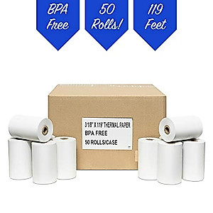 50 Roll of 3 1/8" x 119' Thermal Cash Register Paper First Data FD100 FD200 FD300