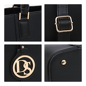 Dasein Women Satchel Purse Handbag Shoulder Bag Work Tote Bag with Matching Clutch