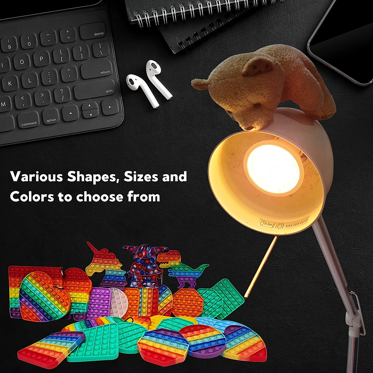 OZZEVO Branded Premium Quality Fidget Toys Kids Toys for Girls Push Pop Bubble Fidget Sensory Toy for Anxiety Relief Items Stress Toys for Boys and Girl (4 Pack Rainbow)