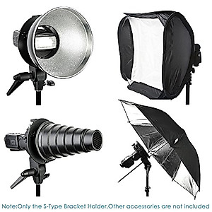 Neewer® 2 Pieces S-Type Bracket Holder with Bowens Mount for Speedlite Flash Snoot Softbox Beauty Dish Reflector Umbrella