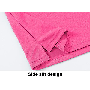 BGOWATU Women's Golf Polo Shirts Sleeveless Zip Up Collarless UPF 50+ Tennis T-Shirt Lightweight Quick Dry Rose XL