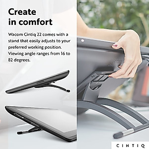 Wacom Cintiq 22 Drawing Tablet with Full HD 21.5-Inch Display Screen, 8192 Pressure Sensitive Pro Pen 2 Tilt Recognition, Compatible with Mac OS Windows,Black