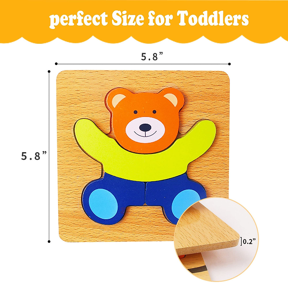 KERARME Toddler Puzzles Wooden Toys Montessori 6 Pack Animal Toddler Puzzle Toddlers Activities Preschool Learning Early Educational Sensory Toys Travel Montessori Toys 1 2 3 Year Old Toys Gifts