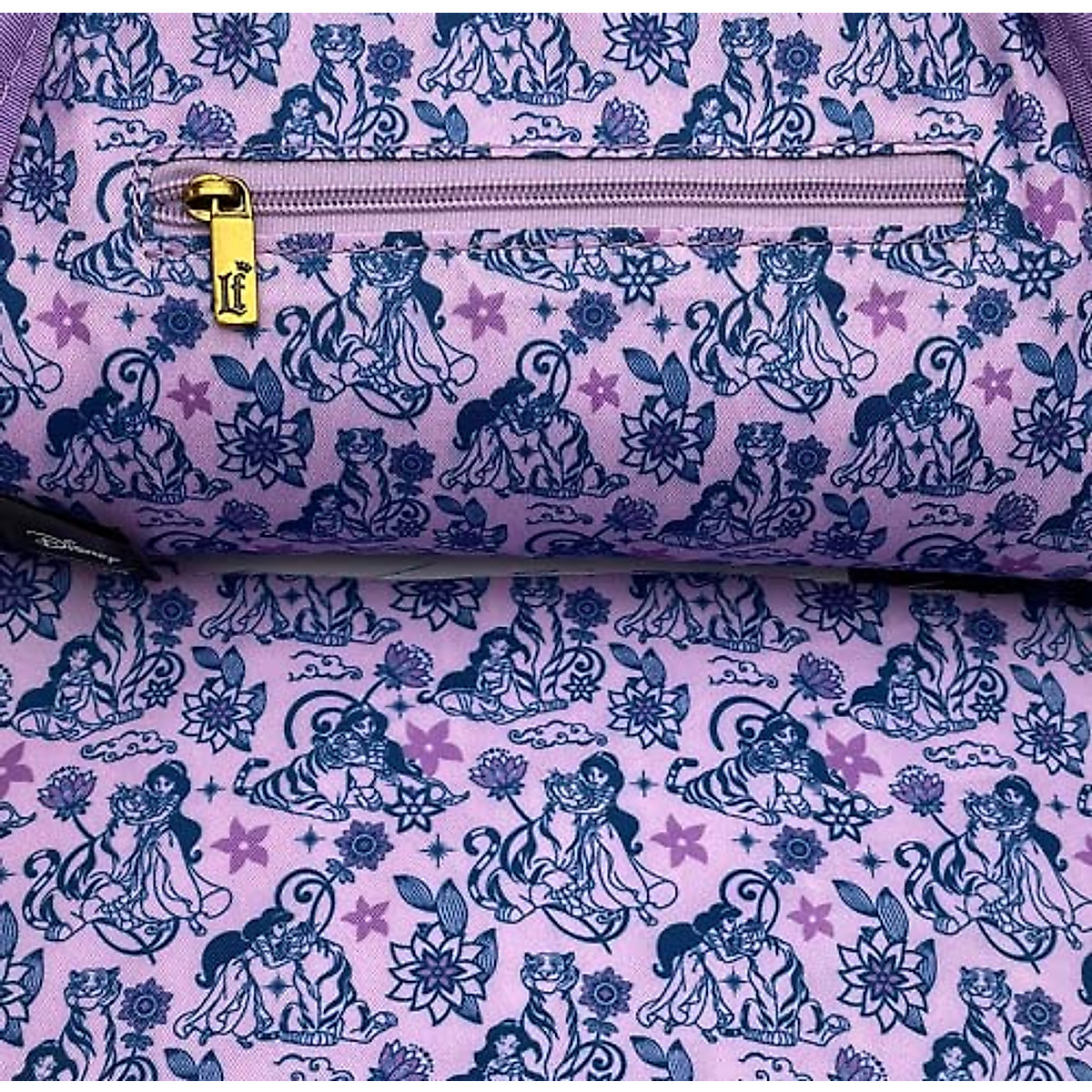 Loungefly Jasmine & Rajah Floral Scene Print Double Strap Shoulder Bag