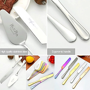 VARLKA Cake Cutting Set for Wedding, Wedding Cake Knife and Server Set, Bride and Groom Cake Cutter Server Set and Forks, Birthday, Wedding Gifts, Bridal Shower Gifts for Couples