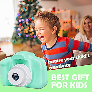 Kids Camera, Digital Camera for Kids Age 3-8, Toddler Toys Christmas Birthday Gifts for Boys and Girls, 2.0 inch IPS Screen Portable Children Toy Camera with 32G SD Card, Perfect Small Size (Green)