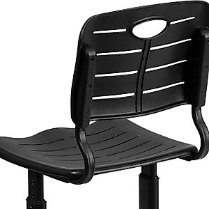 EMMA + OLIVER Adjustable Height Black Student Chair with Black Pedestal Frame