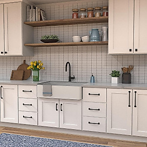 Hickory Hardware 10 Pack Solid Core Kitchen Cabinet Knobs, Luxury Cabinet and Dresser Knobs, Handle Pulls for Doors & Drawers, 1-7/16 Inch, Black Iron, Forge Collection