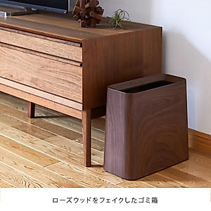 Ideaco TUBELOR® Hi-Grande Designer Rectangular Waste Bin, Conceals Any Plastic Bag 3.0 Gal, Matte Rosewood Effect