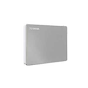 Toshiba Canvio Flex 4TB Portable External Hard Drive USB-C USB 3.0, Silver for PC, Mac, & Tablet - HDTX140XSCCA