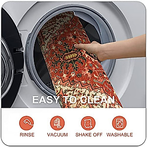 Collive Indoor Door Mat Retro Floor Mat, Non Slip Washable Doormat Quickly Absorb Welcome Mats Low Pile Door Mats Inside Entryway Carpet Front Door Rug for Entrance - 24" x 36"